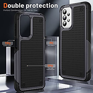 Jeylly for Samsung Galaxy A23/A32 5G/A13 5G 4G, A04/A04S Case with Screen Protector, 3 in 1 Full Body Rugged Hybrid Hard PC Soft Silicone Bumper Heavy Duty Shockproof Non Slip Protective Cover, Gray