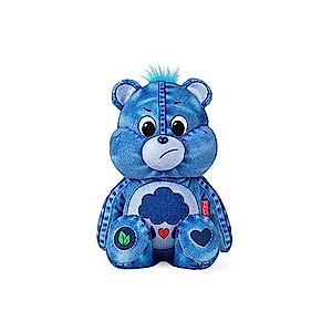 Care Bears 14" Grumpy Bear Plushie - New Denim Design - Eco-Friendly Material!