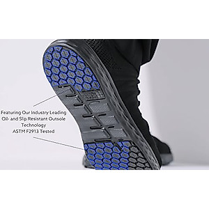 Shoes for Crews Everlight Mens Non Slip Work Shoes - Men's Work & Safety Footwear, Lace-Up Breathable Work Shoes for Men, Zapato de Trabajo para Hombre, Size 7 Black