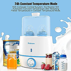 Baby Bottle - Baby Bottle Warmer: Double Bottle Warmer Fast Milk Warmer for Breastmilk feeding or Formula with Timer LCD Display Accurate Temperature Control Defrost & Keep Baby Food Heating BPA-Free