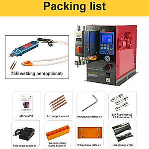 SUNKKO A300+ Pneumatic Battery Spot Welder with Built-in Air Compressor, 6KW 1200A Transformer Pulse Spot Welding Machine for 18650, 14500 Lithium Battery Pack Quick Building