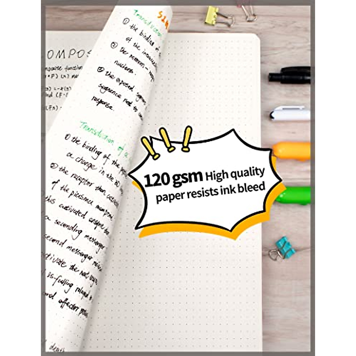 SUNEE Dotted Journal Spiral Notebook - A5 Spiral Bullet Journals with 120gsm Thick Dotted Paper, 3 Pack Dot Grid Notebook Giftable Journal for Women for School, Office, Artist Writing/Drawing, 80 Sheets, 5.7" x 8.3", Blue, Pink, Transparent