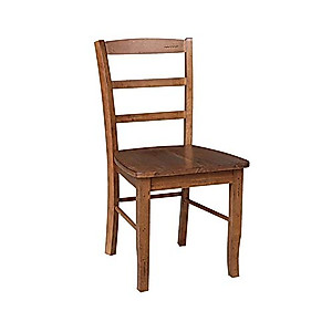 IC International Concepts International Concepts Set of 2 Madrid Ladderback Chairs, Distressed Oak