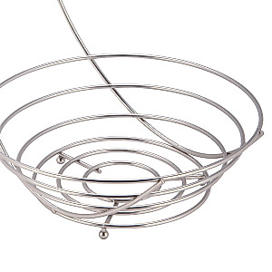 Home Basics Satin Nickel Fruit Bowl with Banana Tree