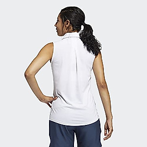 adidas Golf Women's Ultimate365 Primegreen Sleeveless Polo Shirt, White, Extra Large