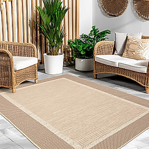 ILANGO Jute Area Rugs for Living Room, Woven Washable Outdoor Rugs 5'x7', Natural Farmhouse Indoor Rugs for High Traffice Areas, Non Slip Carpet with Rubber Backing for Bedroom Kitchen Porch