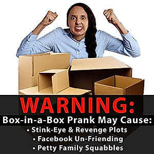 Give the Gift of Frustration: Boxes in a Box Prank. Includes 3 Sets of 6 Nesting Cartons (2-12 Inch). Funny Practical or Novelty Joke. Great Christmas Gag, Birthday Present or Stocking Stuffer for Him