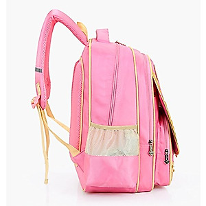 Cat Face Girls Backpack Kids School Bookbag for Students (Pink)