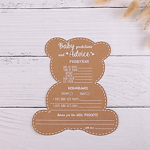 Baby Shower Games - Boy or Girl - We Can Bearly Wait Teddy Bear Baby Shower Advice Cards for Parents to Be - Set of 50 - Woodland Baby Shower Games (Teddy Bear)