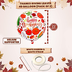 KatchOn, Thanksgiving Turkey Balloons - Large 22 Inch, Pack of 6 | Happy Thanksgiving Balloons - Large 27 Inch, Pack of 6 | Thanksgiving Balloon Garland Kit, Fall Balloons | Fall Decorations