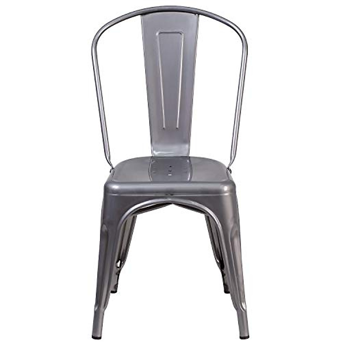 Flash Furniture Lincoln 4 Pack Clear Coated Metal Indoor Stackable Chair