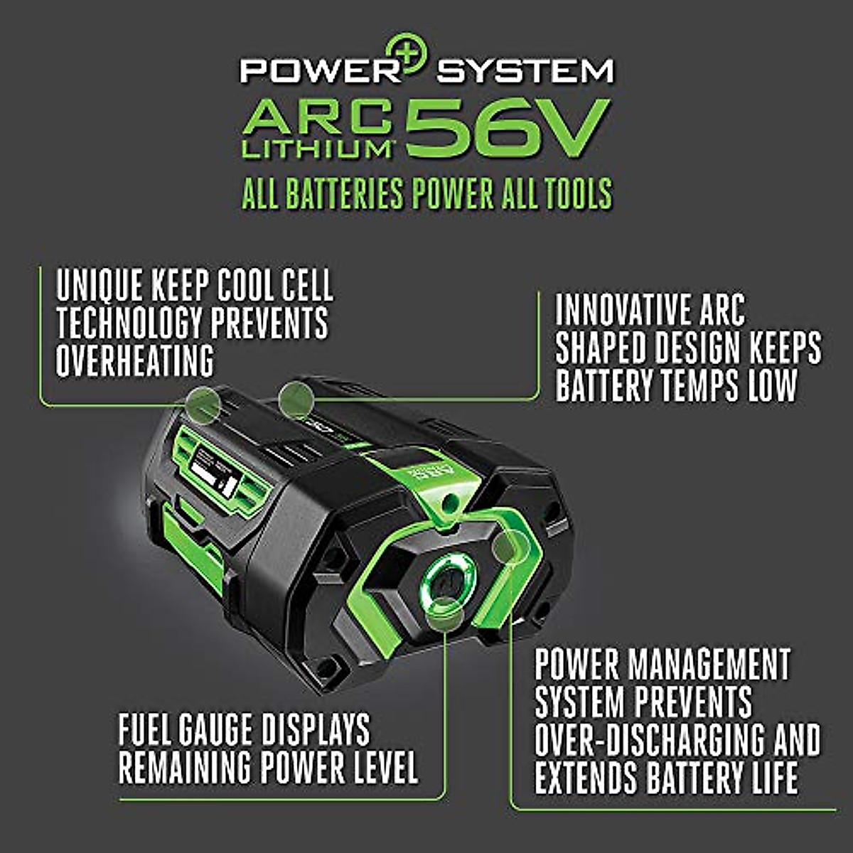 EGO Power+ BA2800T 56-Volt 5.0 Ah Battery with Upgraded Fuel Gauge (3rd Generation)