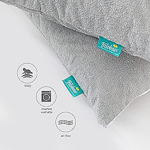 Toddler Pillowcase Protector 2 Pack, Cooling Bamboo Waterproof Pillowcase Cover, Travel Pillow Case Cover with Zipper, Machine Washable, Fit Toddler Pillow 13"x18" or 14"x19" for Boys Girls,Gray