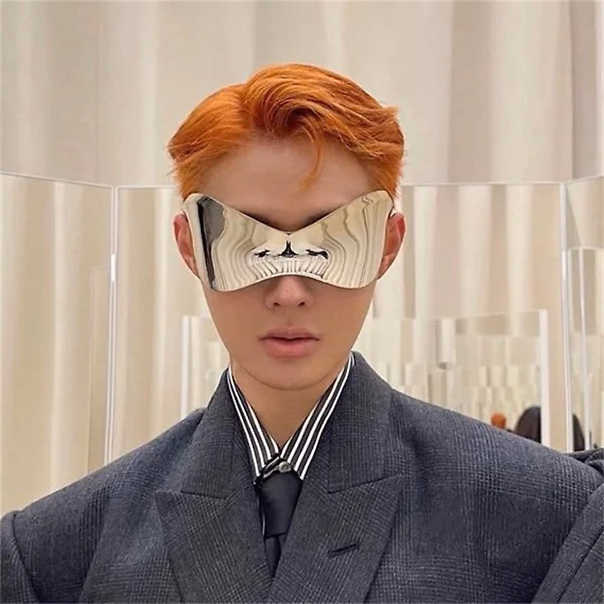 Gizzutech Y2K Sunglasses for Men&Women,Futuristic Wrap Around Sunglass,Cool Alien Shield Oversized Sun Glasses