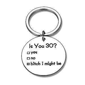 30th Best Friend Birthday Gifts for Women Her 1991 Keychain for Sister Daughter Coworkers 30th Wedding Anniversary Keyring for Mom in Law Wife Class of 1990 Graduation Christmas Stocking Stuffer