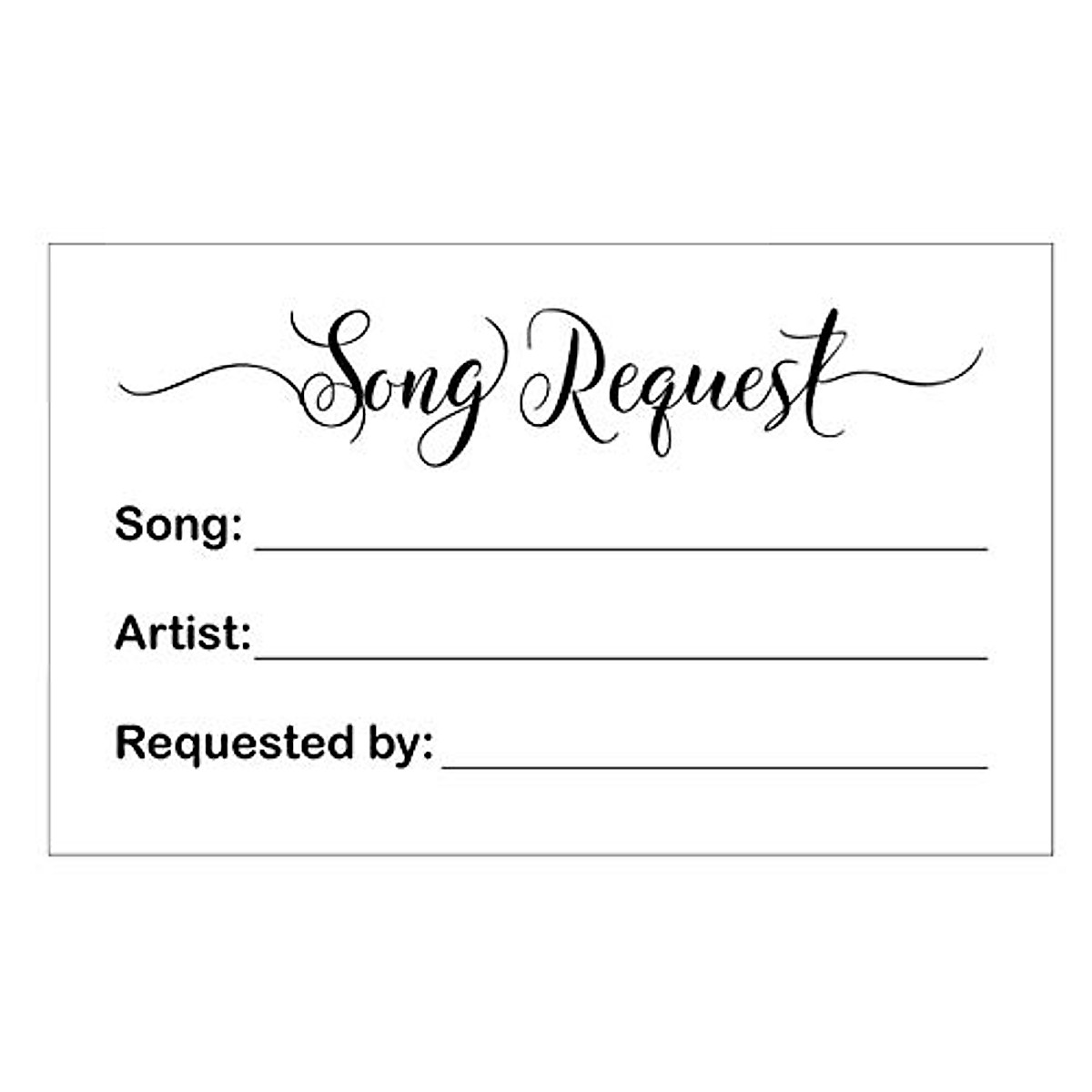 RXBC2011 100 Song Request Cards Play Song at Wedding Reception Prom Dance Party Band DJ Karaoke Music Suggestion Note