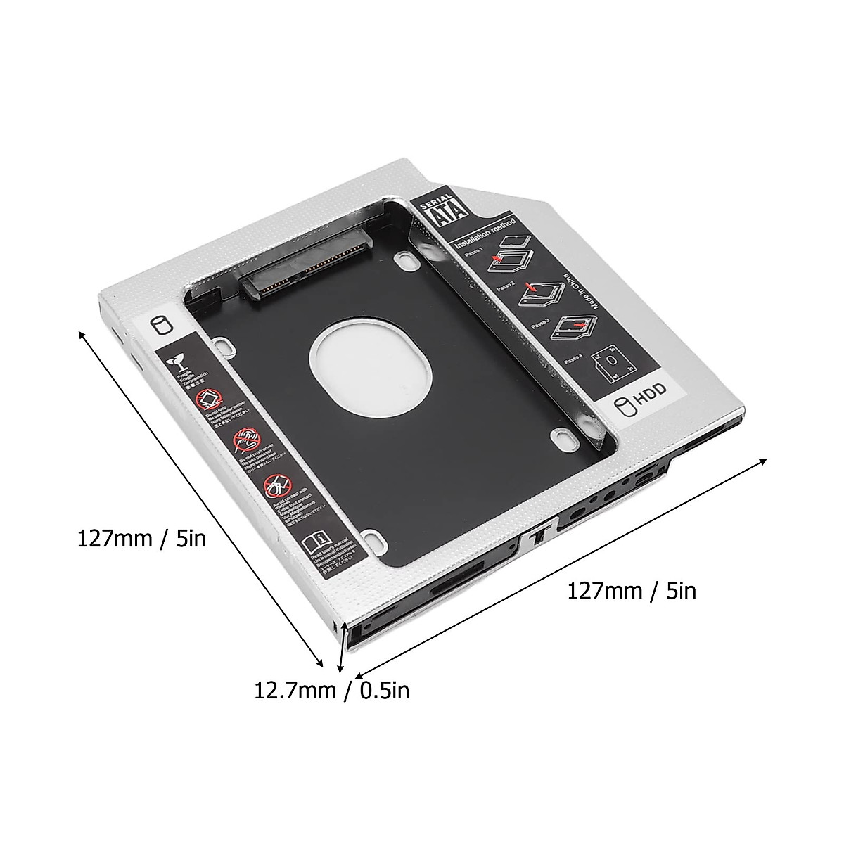 5 Hole to 2 Hard Drive Tray. HDD SSD Enclosure for Laptop