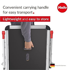 Hailo TP1 |Staircase Platform | Length and Height-Adjustable Telescopic Rails and feet | Integrated Bubble Level | Two-Hand Safety Unlocking Mechanism| for use with Step stools & stepladders