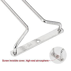 CUKE2BEET 15.7 Inch Stainless Steel Wine Glasses Rack Under Cabinet Stemware Rack, Wine Glass Hanger Rack Wire Wine Glass Holder Storage Hanger for Cabinet Kitchen Bar (4)