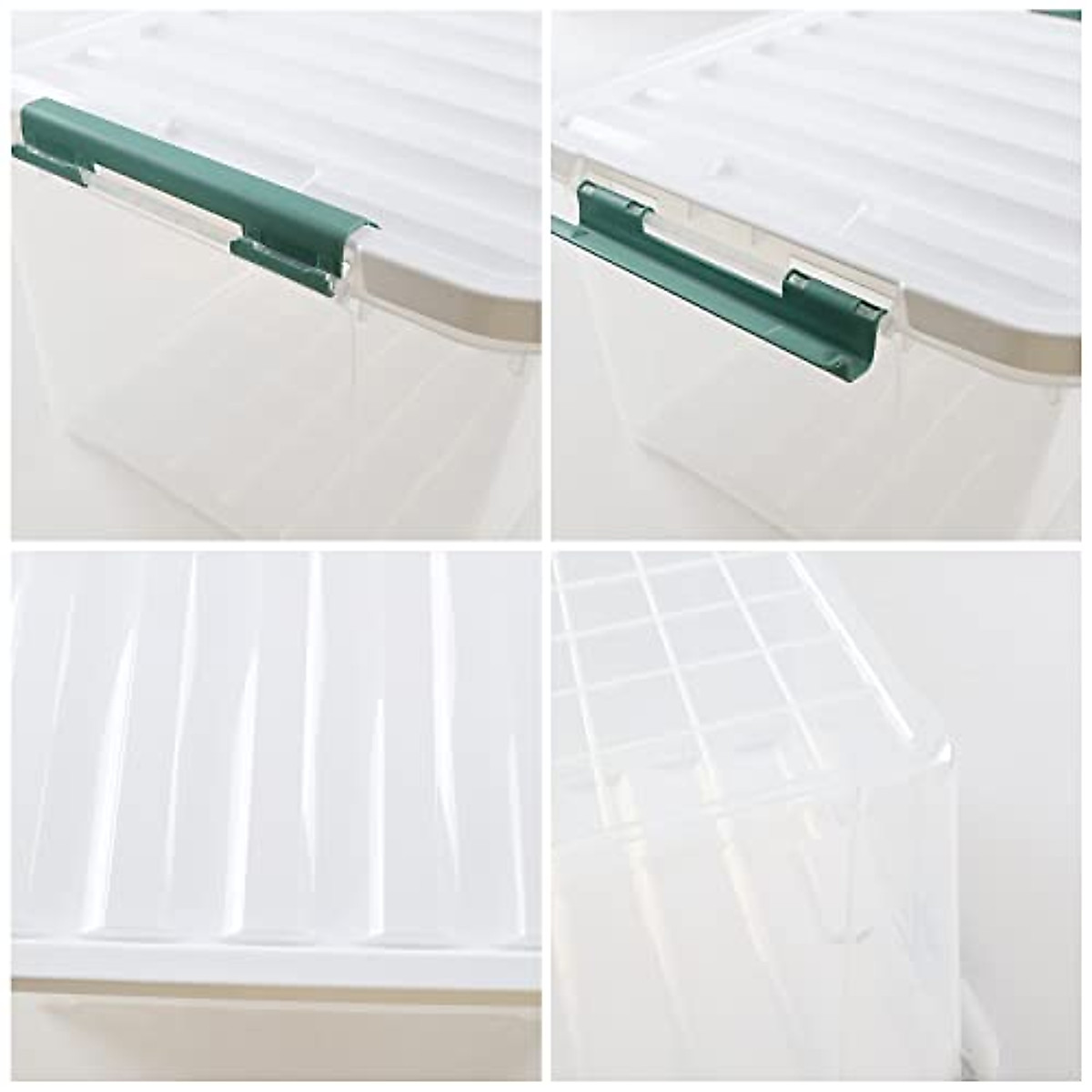 Bblina 6 Packs 35 L Clear Plastic Storage Bins with Lids, Large Storage Tote Boxes