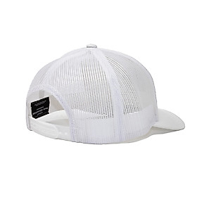 RAM ADVANTAGE Sportsman Trucker Hat | Silicone Logo Mesh Snapback Cap Premium Quality Durable Comfortable Fit (Heather White)