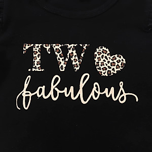 Baby Girl 2nd Birthday Outfit Girl 2 Year Old Birthday Outfit Toddler Leopard Clothes (Leopard,2T)