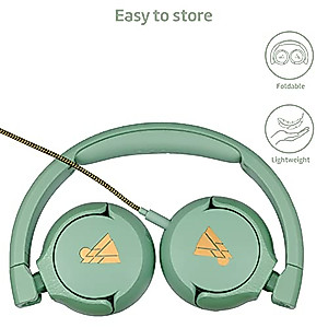 POGS Kids Wired Headphones | The Elephant | Foldable and Durable Headphones for Kids 3+ with Volume Control, Microphone, Volume Limiter 85 dB | Music-Sharing Function | (3.2ft, 3.5mm)