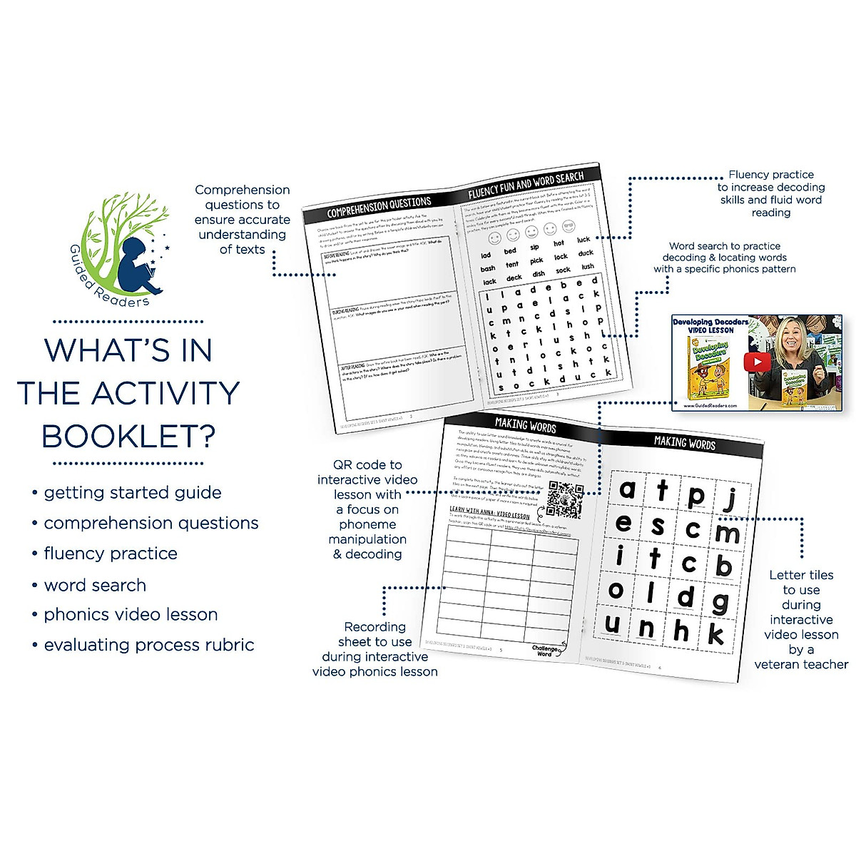 Decodable Readers: 15 Short Vowel Phonics Decodable Books for Beginning Readers Ages 4-7 Developing Decoders (Set 3)