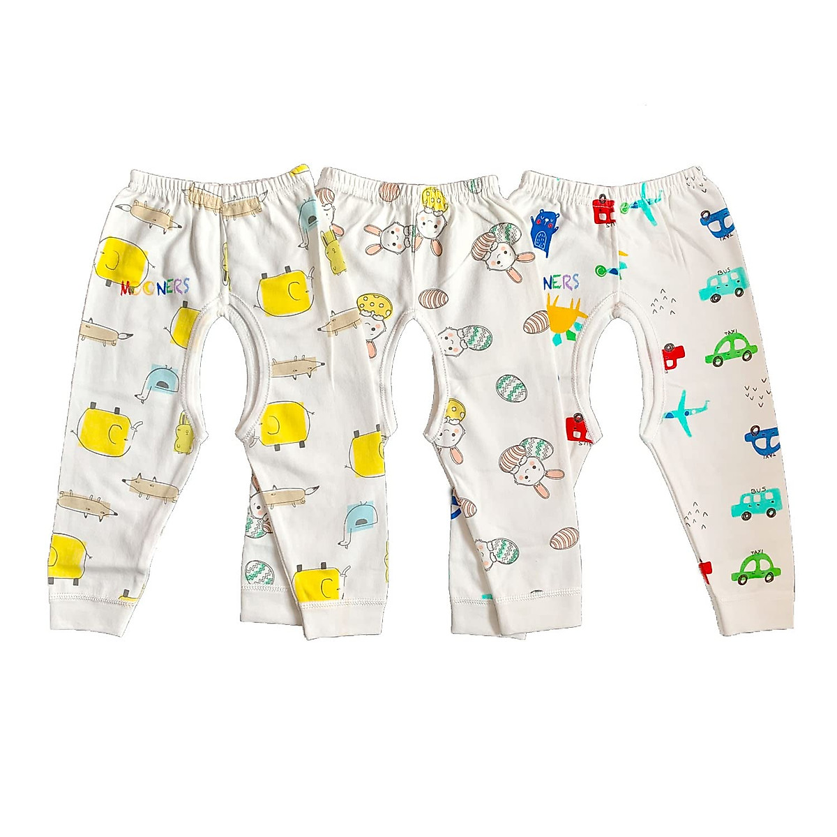 Mooners Pants - Open Seat Potty Trainers, Elimination Communication (EC) Friendly (3 pack, 12-24 months) Multicolor