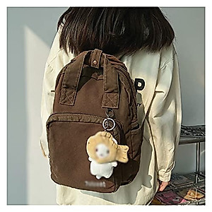 DINGZZ Women Travel Bag Fashion Canvas Solid Color Backpack Student School Bag (Color : D, Size : 27 * 10 * 35CM)