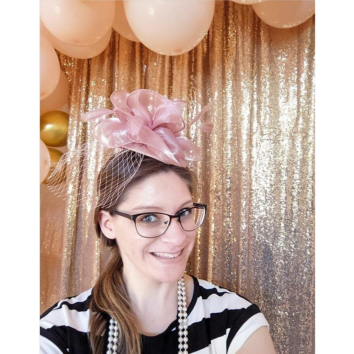 Sequin Curtain Backdrop 2 Panels Set Rose Gold 2FTx8FT Sequin Photography Backdrop Curtain Sparkle Background Drapes for Christmas Wedding Party Decoration