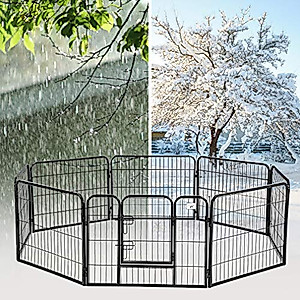 BestPet Dog Pen Playpen Dog Fence Extra Large Indoor Outdoor Heavy Duty 8 Panels 16 Panels 24" 32" 40" Exercise Pen Dog Crate Cage Kennel ,Hammigrid (32" W × 24" H 8 Panels)