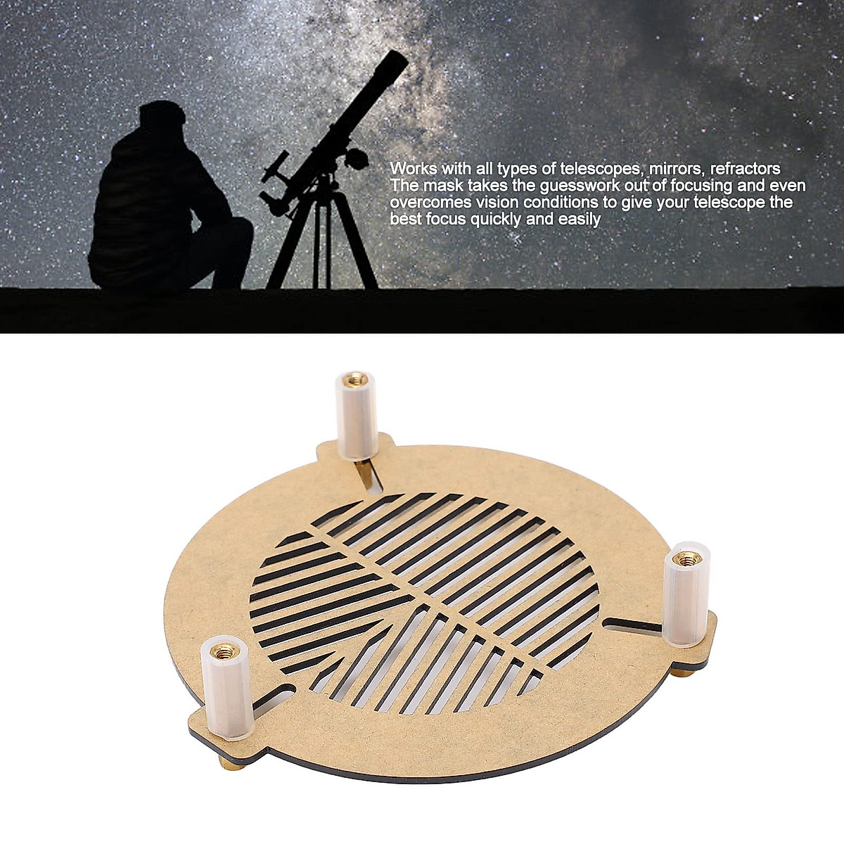 Bahtinov Mask, Telescope Focusing Bahtinov Mask Acrylic Focus Mask Plate 60 to 90mm for Astrophotography Telescopes, Mirrors, Refractors