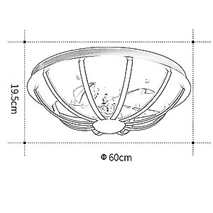 SEYFI Fanps, Metal Ceiling Fan with Lighting Modern Bright Dimmable Led Ceiling Light with Remote Control Q-Uiet Fan 64W Ceiling Light/D