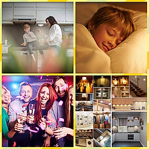 SIXDEFLY Wireless 16 Color Changing LED Puck Light 12 Pack LED Under Cabinet Lighting Closet Light Battery Powered Night Lights with Remote Control Dimmer & Timing Function