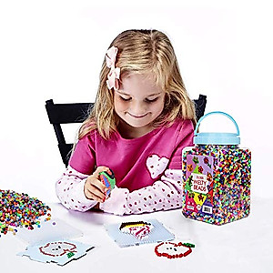 Playkidz Fuse Beads, Bulk Assorted Multicolor Melty Beads for Kids Crafts, Big Bucket of 22000 pcs