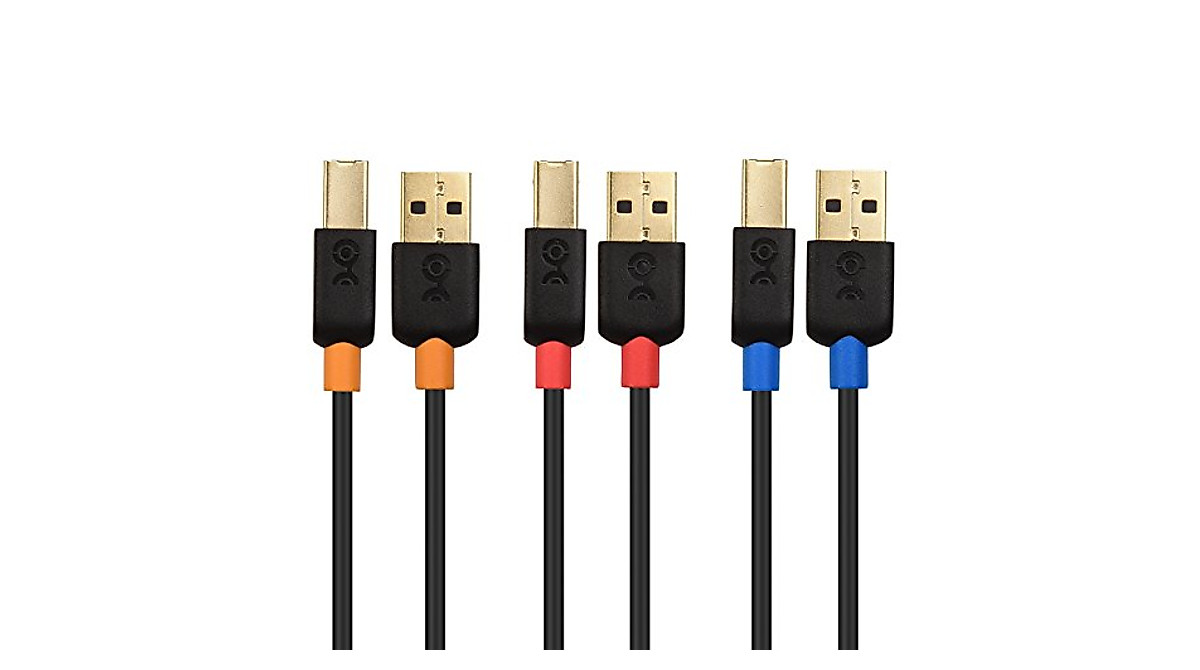 Cable Matters 3-Pack USB A to B Cables – 6 ft