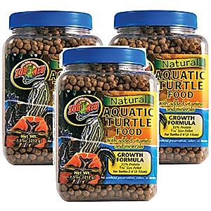 Zoo Med 3 Pack of Natural Aquatic Turtle Food with Growth Formula, 7.5 Ounces Per Container