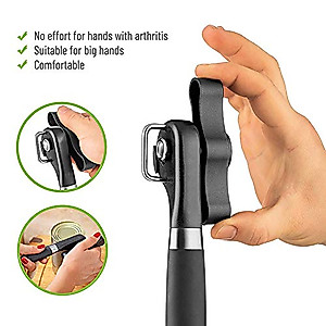Can Opener Smooth Edge Manual, Can Opener Handheld, No Sharp Edges With Soft Grips, Food Grade Stainless Steel Cutting Can Opener, Professional Ergonomic Can Opener for Kitchen & Restaurant