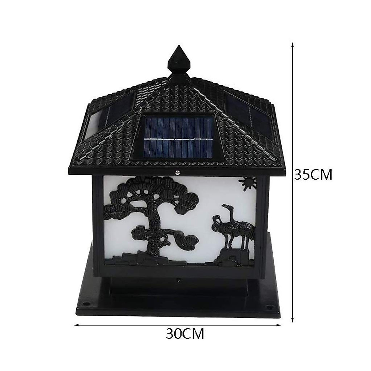 SPNEC Column Head Lamp, Waterproof Home Outdoor Garden Lamp Landscape European Style Solar Lamp