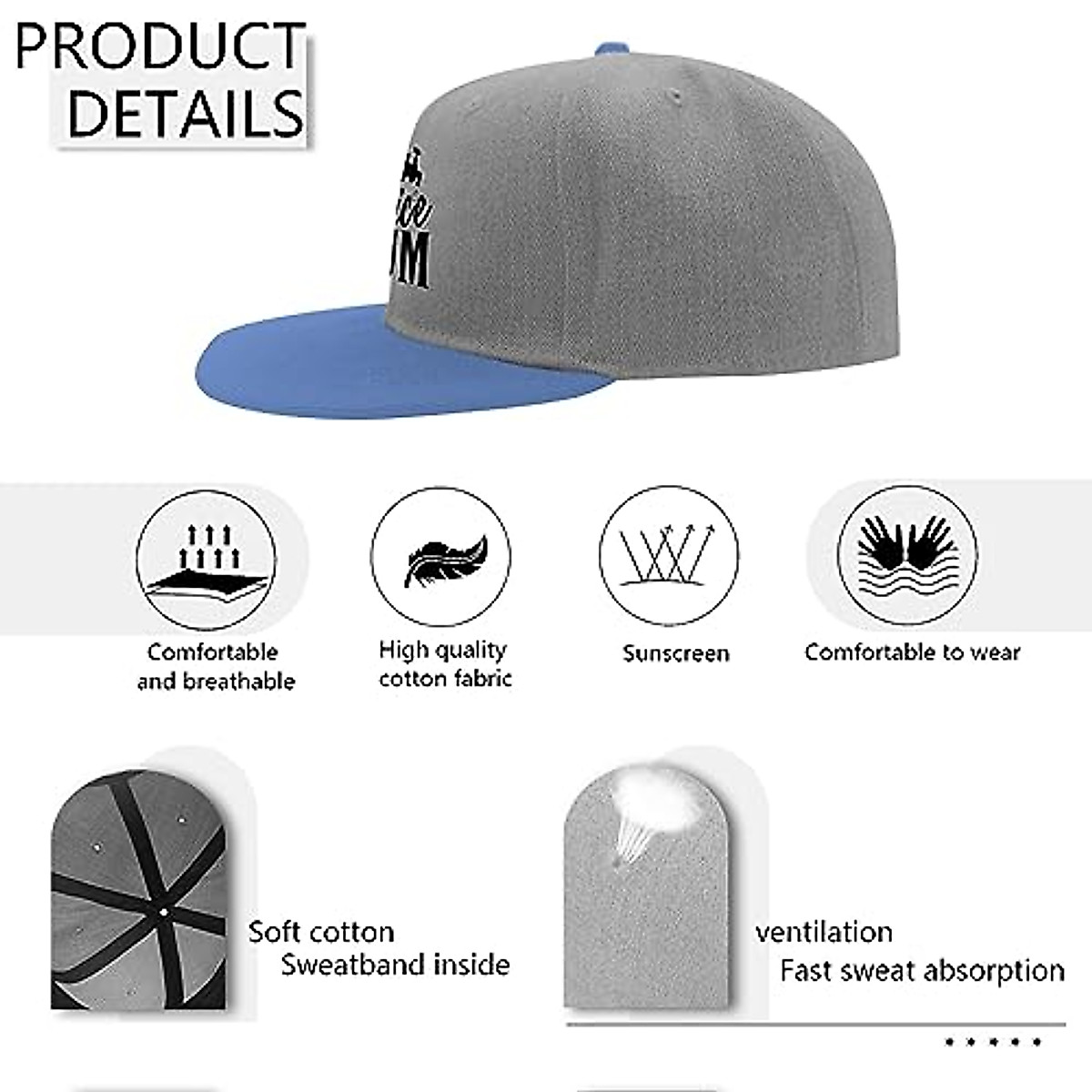 Alices bumm Hats Custom Baseball Cap blue03 Custom hat Gifts for Girlfriends Cool Hat