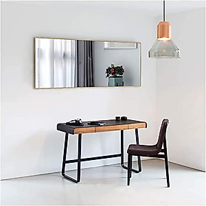 Natsukage 47''x22'' Wall Mirror Full Length Wall-Mounted Hanging Gold Bathroom for Rectangular Bedroom Living Room Horizontal/Vertical Aluminum Alloy Frame (A-MR01052-N-USAM022-vc)