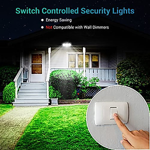 USTELLAR 55W Flood Lights Outdoor, Switch Controlled LED Flood Light Outdoor 5500LM 5000K, IP65 Waterproof Exterior Security Light,Outside Spotight for Garage Eave Yard 2 Pack (White)