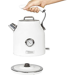 Haden Dorset 1.7 Liter Cordless Electric Kettle with Auto Shut Off for Kitchen, Small Appliances, Counter, and Apartments, Ivory/Chrome