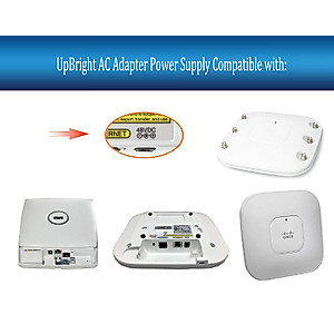 UpBright 48V AC/DC Adapter Compatible with Cisco Aironet 1140 1200 1100 1400 1230 1130 1130G Series AIR-LAP1131AG-A-K9 LAP1131G AIR-AP1131AG-A-K9 AP1131G AIR-AP1832I-E-K9 Access Point Power Supply