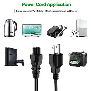 Aprelco New AC in Power Cord Outlet Socket Cable Plug Lead Compatible with Artograph LED1000 LED 1000 Digital Art Projector