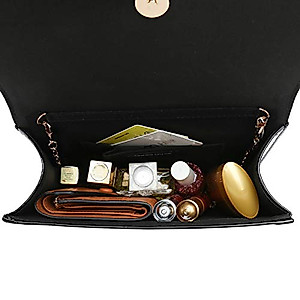 CHARMING TAILOR Patent Leather Flap Clutch Classic Elegant Evening Bag Chic Dress Purse (Black)