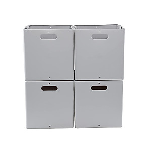 Minekkyes Plastic Collapsible Cube Storage Bins, Foldable Closet Organizers for Shelves, 4-Pack