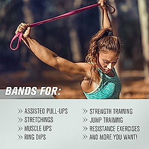 RitFit Pull Up Assist Band - Premium Resistance Band for Pull Up Assistance, Resistance Training, Body Stretching, Powerlifting, Mobility Training (#9 Pink)