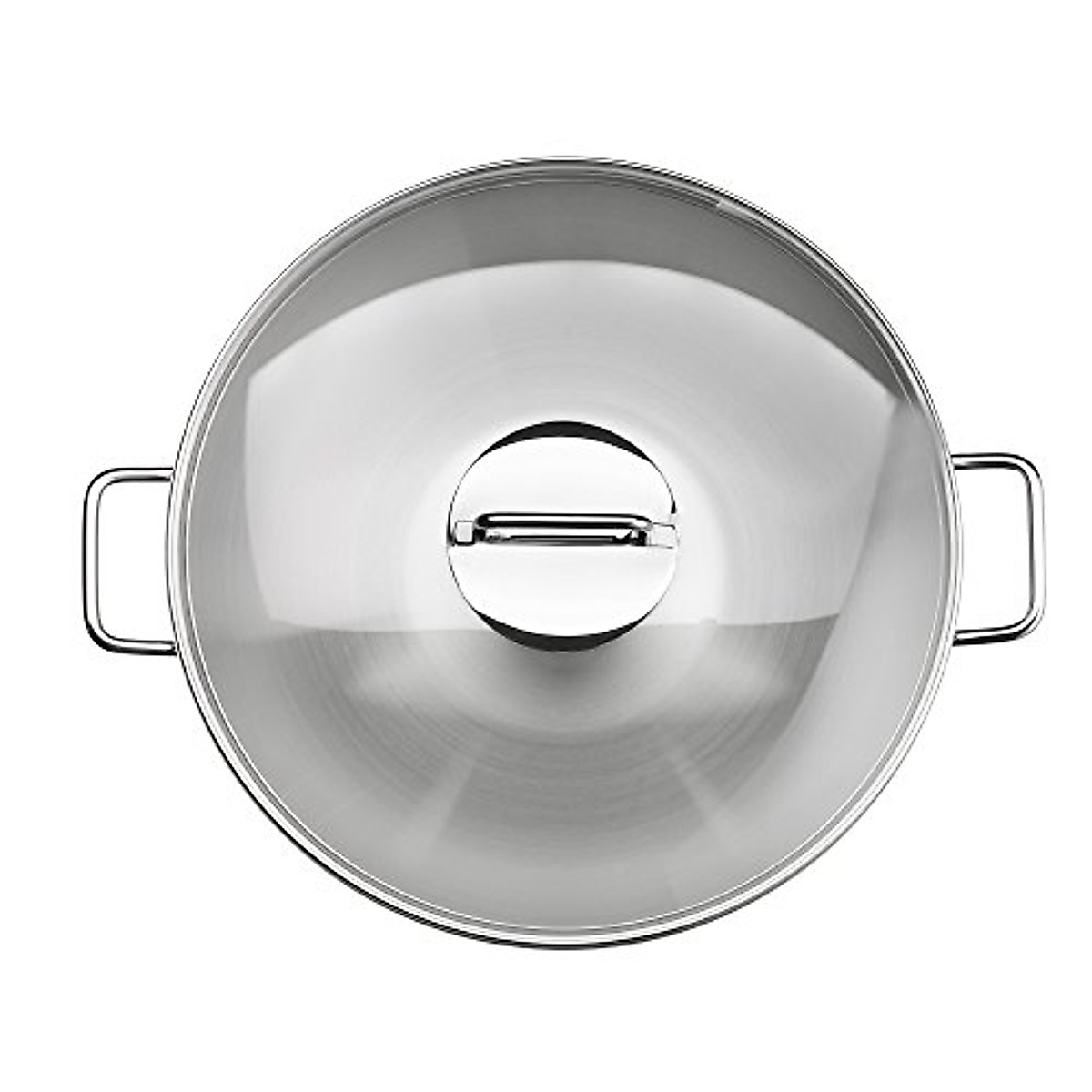 WMF Macao Induction Wok Set, 2 Pieces, Wok Pan 36 cm with Glass Lid, Polished Cromargan Stainless Steel, Uncoated